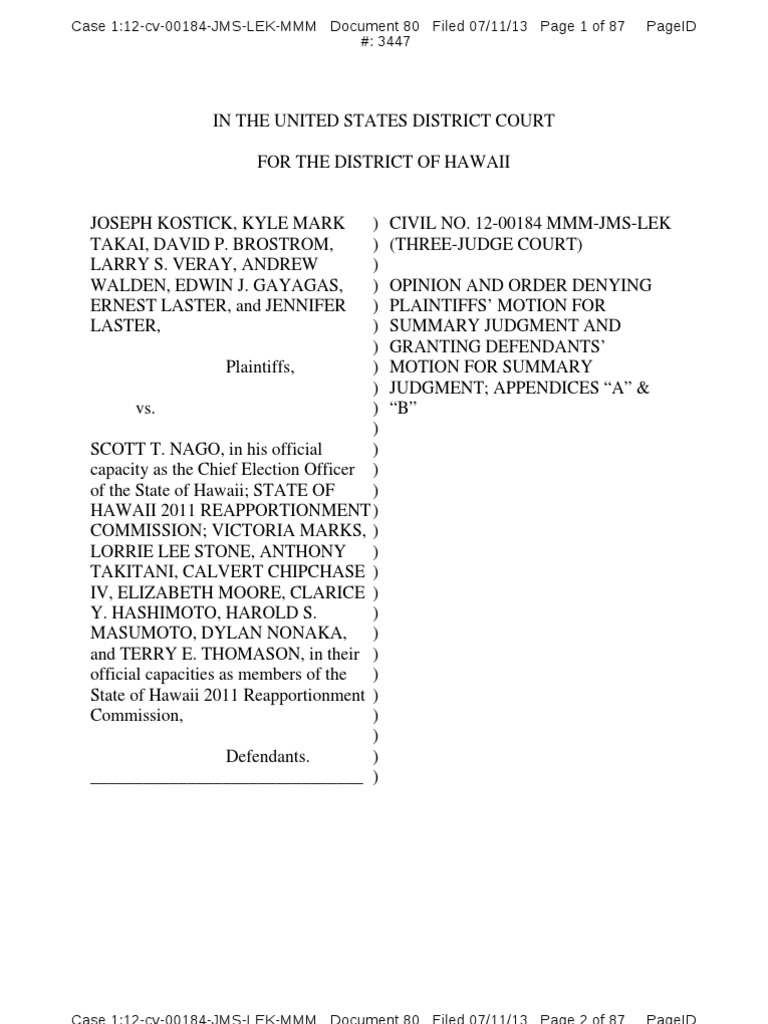 Opinion and Order Denying Plaintiff's Motion For Summary Judgment and Granting Defendants ...