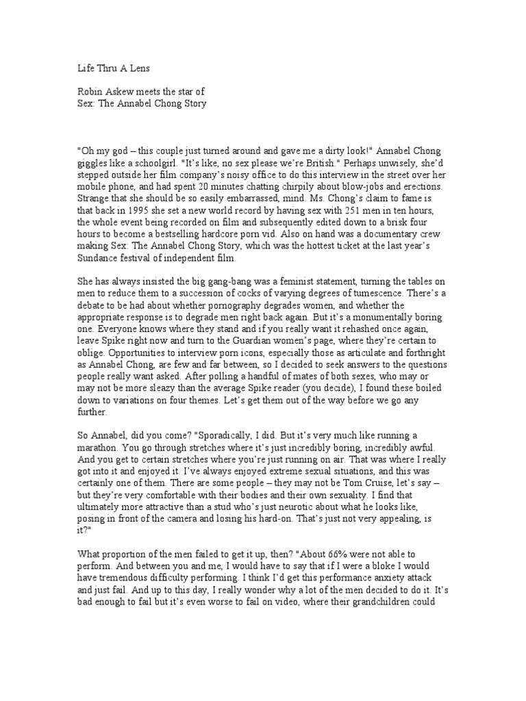 Annabel Chong | PDF | Human Sexuality