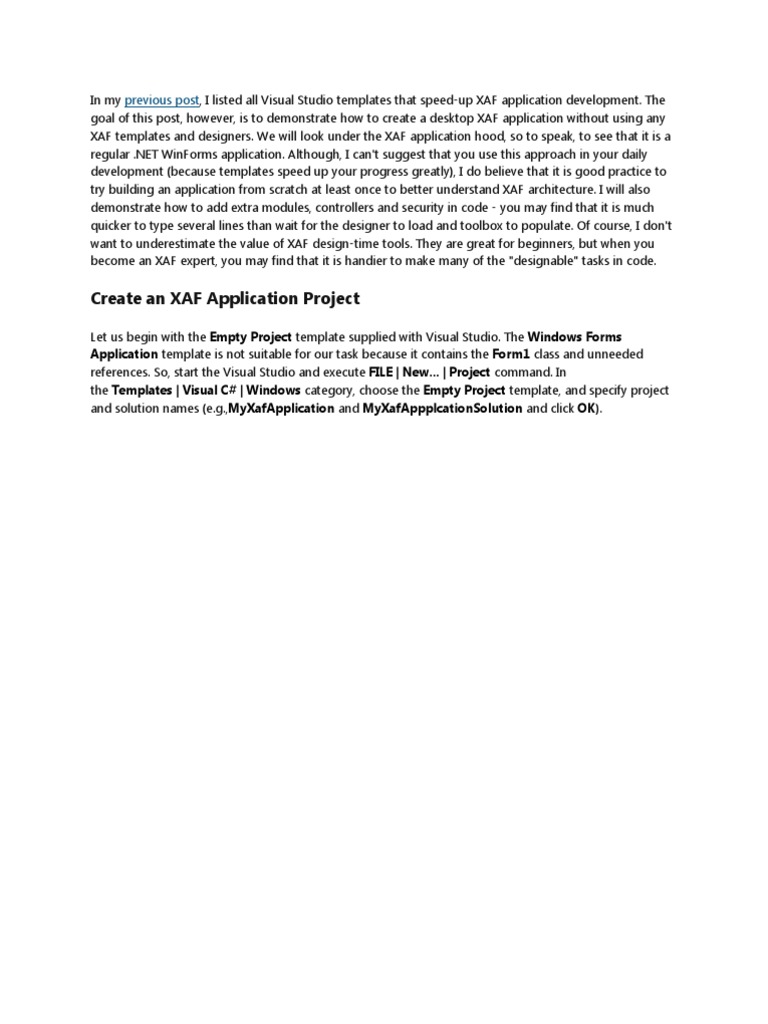 XAF Application From Scratch | PDF | Library (Computing) | Microsoft ...