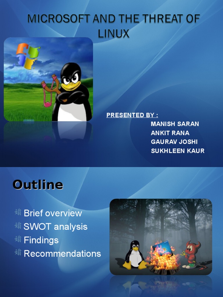 Linux vs. Microsoft presentation on strategy marketing | Linux | Microsoft