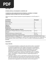 ISA 805: Audits of Single Statements | PDF | Financial Audit | Auditor ...