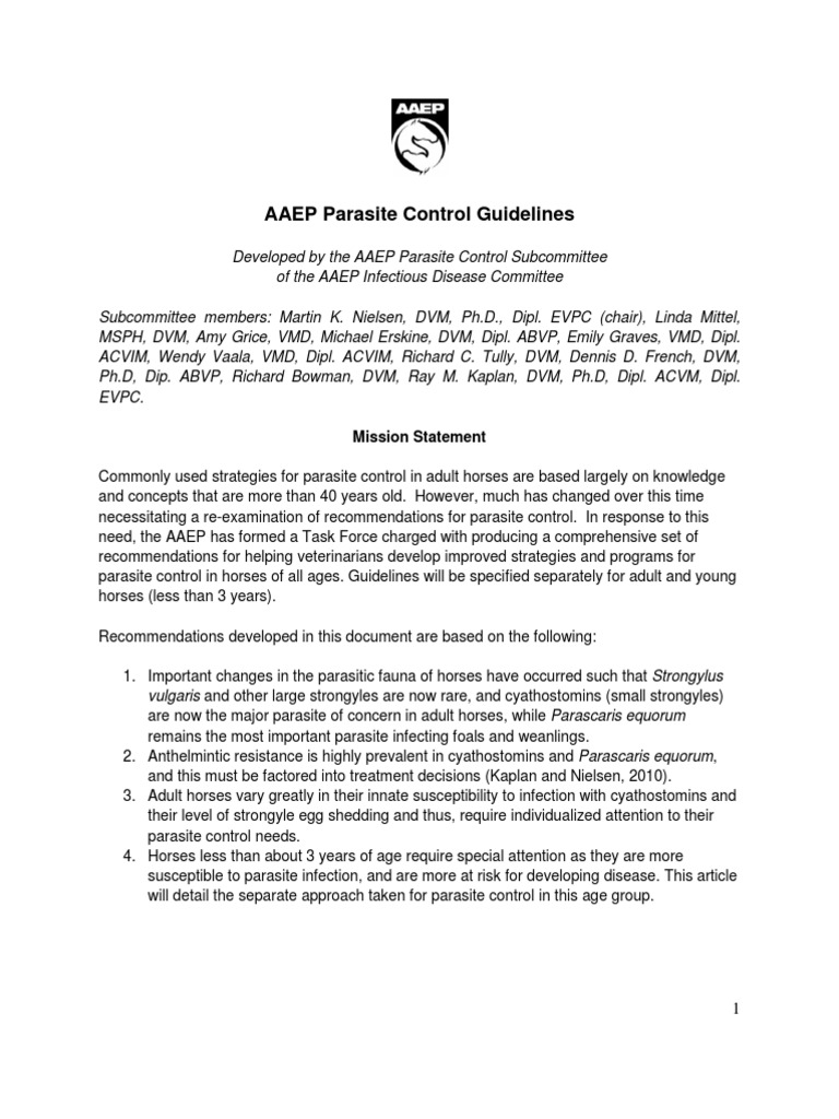 Parasite Control Guidelines Final | PDF | Antimicrobial Resistance ...