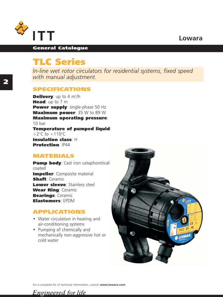 TLC Series: In-Line Wet Rotor Circulators For Residential Systems ...