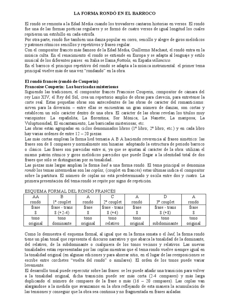 Rondo | PDF | Teoría musical | Elementos de la música