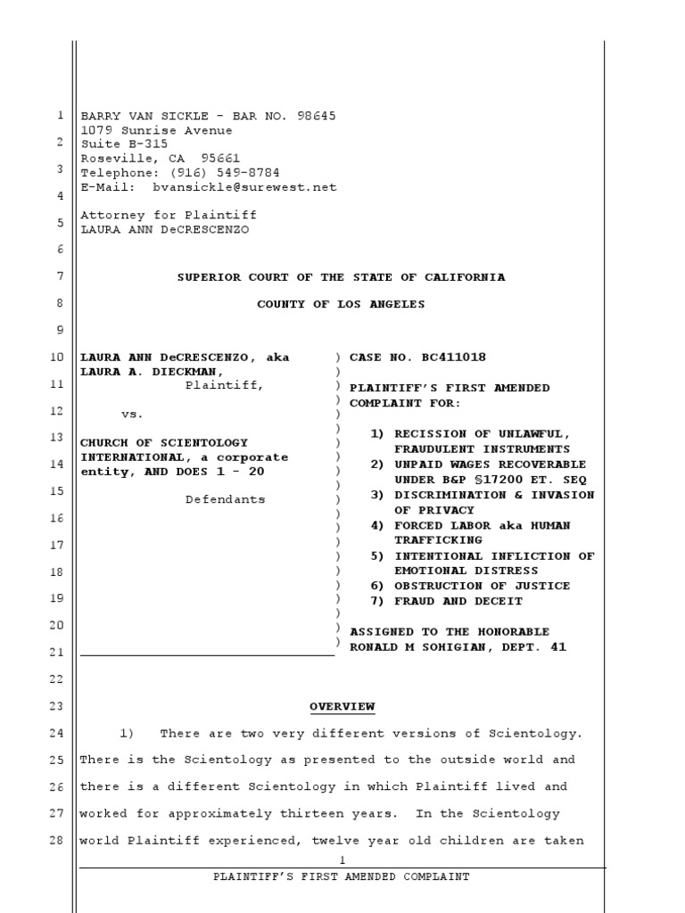 1st Amended COMPLAINT - Laura A | United States Labor Law | Employment