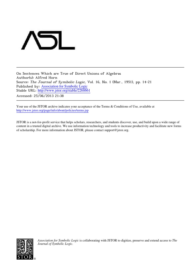 Association For Symbolic Logic | PDF | Logical Expressions | Logic
