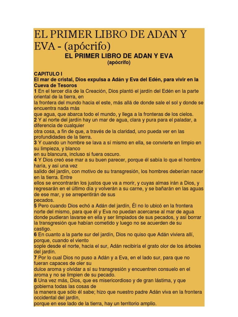El Primer Libro de Adan y Eva | PDF | Adán y Eva | Adán