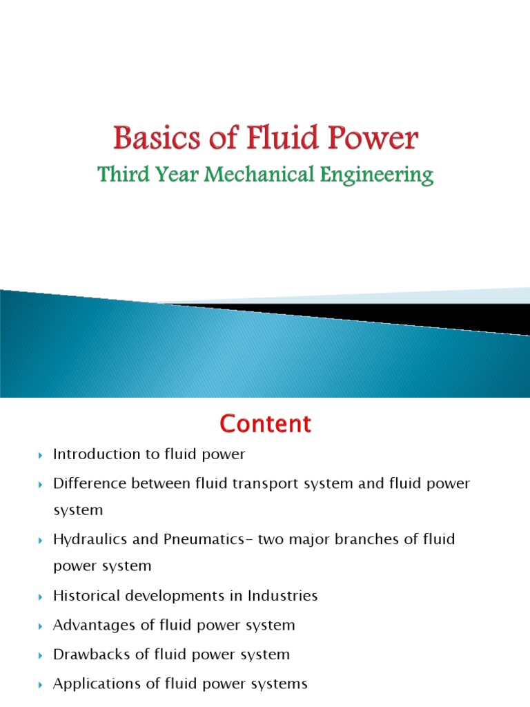 Basics of Fluid Power No.1 | PDF