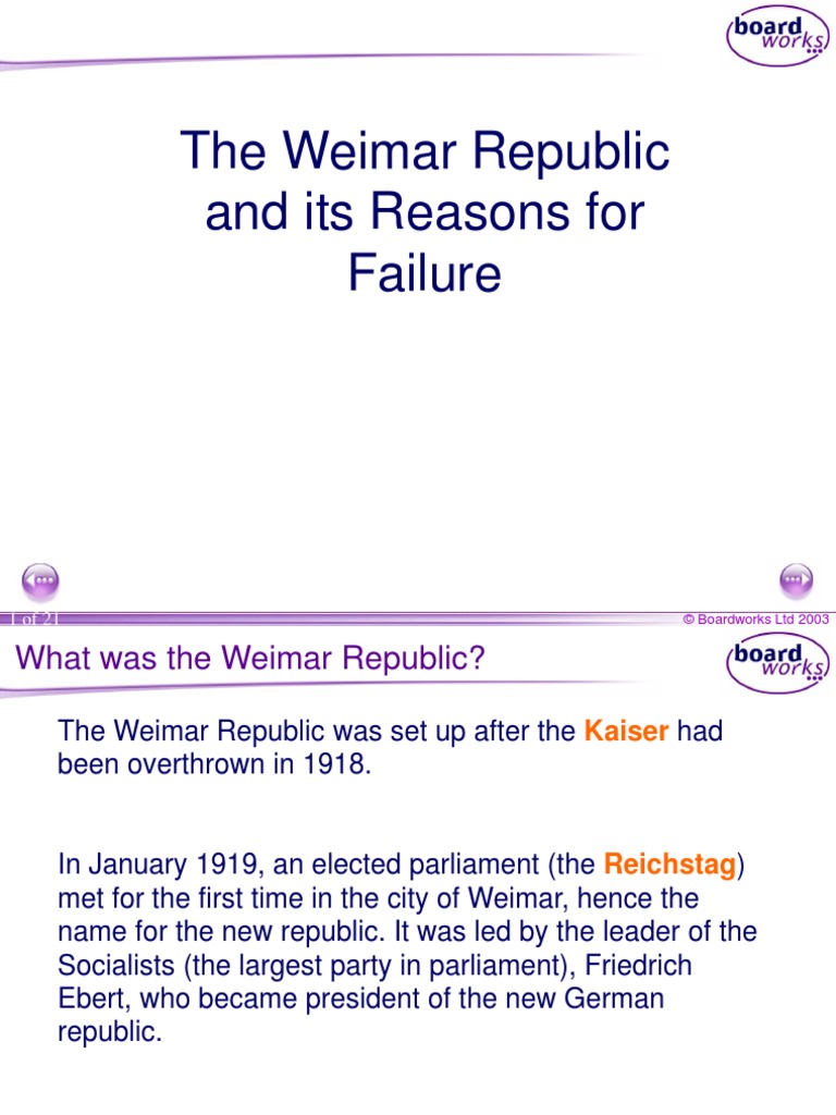 2. the Failure of the Weimar Republic (1) | Weimar Republic ...