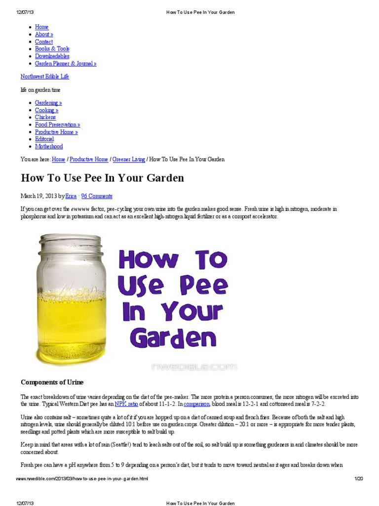 How To Use Pee in Your Garden | PDF | Urine | Mulch