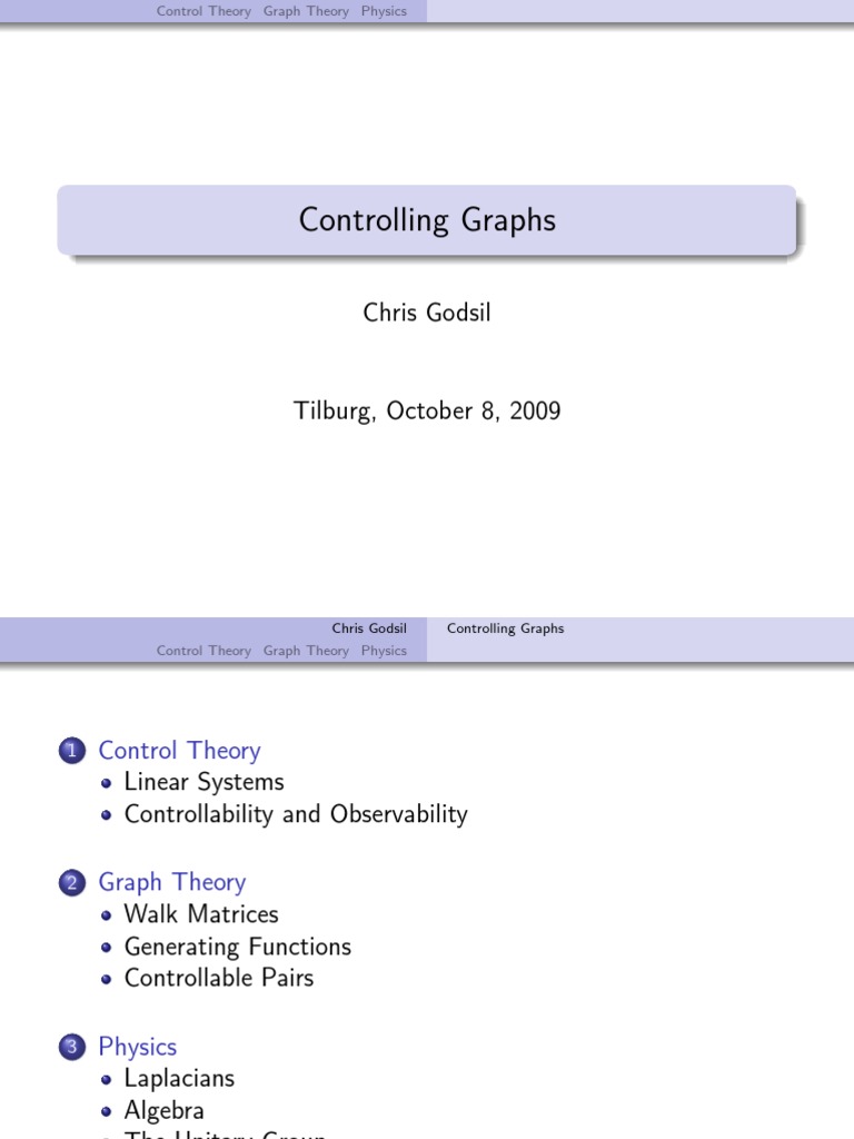Controlling Graphs | Download Free PDF | Matrix (Mathematics ...