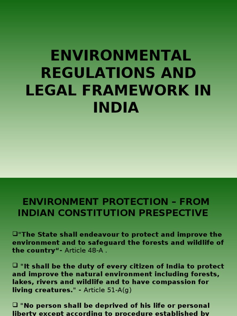 Environmental Provisions in Indian Constitution | PDF