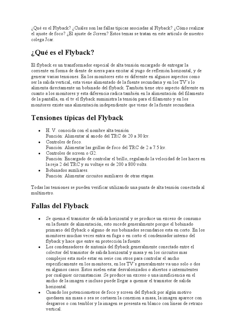Qué Es El Flyback | PDF