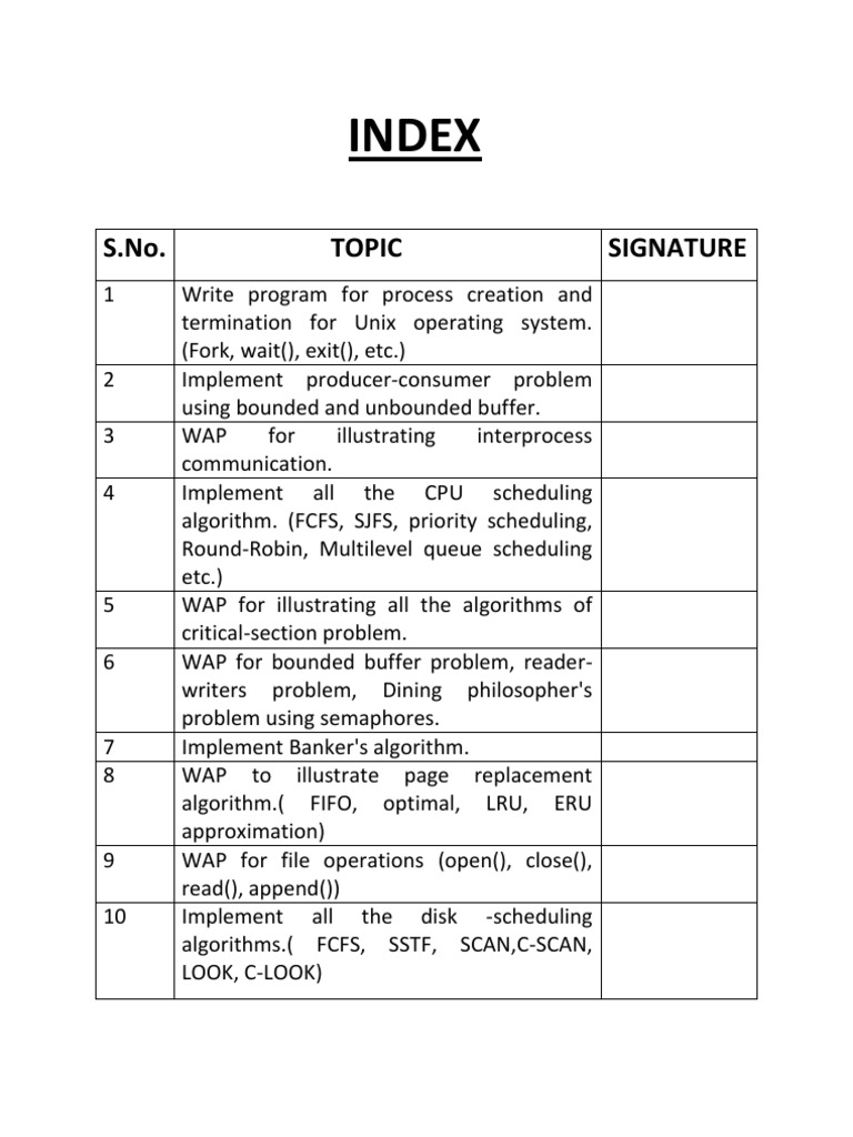 Implementing Classic Operating Systems Concepts: Process Scheduling, Synchronization, and ...