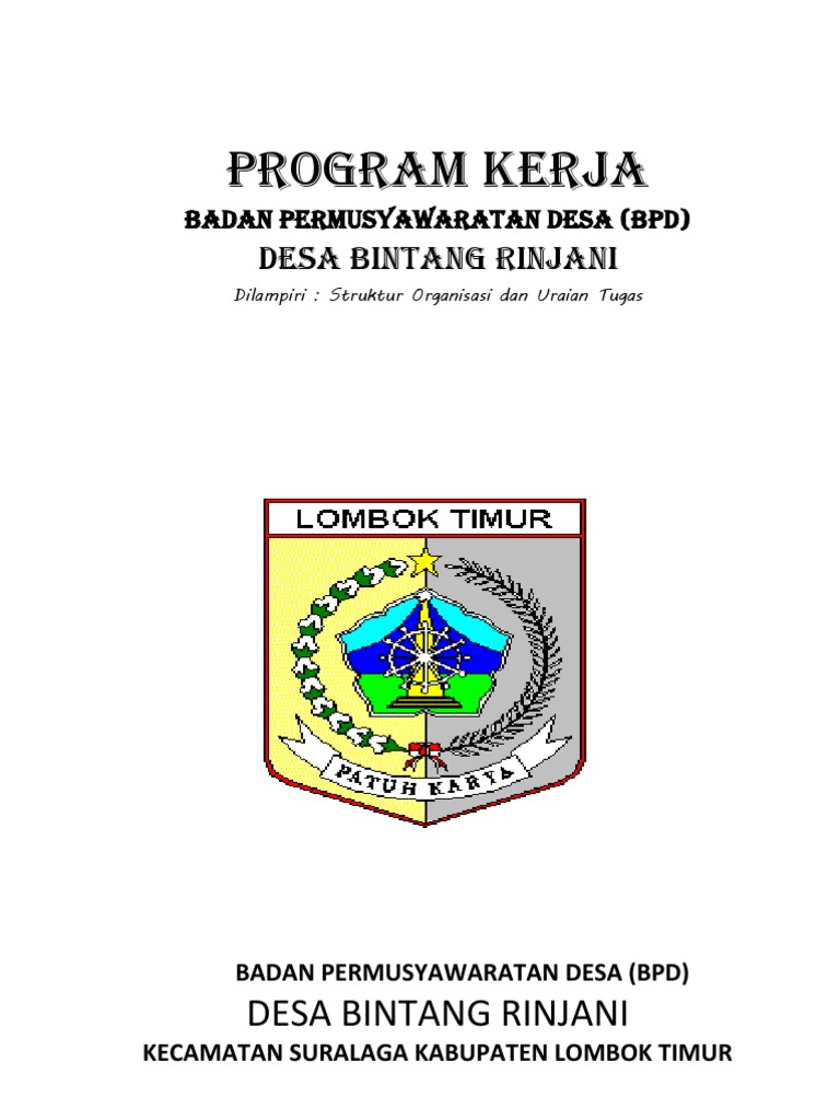 Program Kerja BPD Bintang Rinjani 2013 | PDF