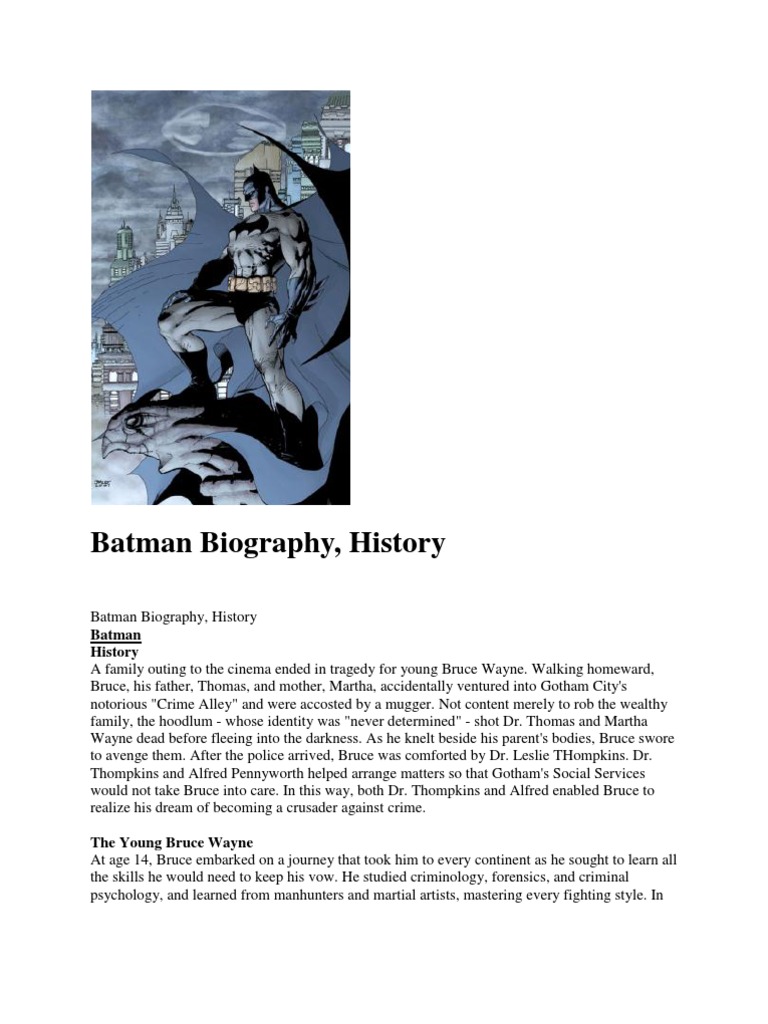 Batman Biography, History | PDF | Batman | Robin (Comics)