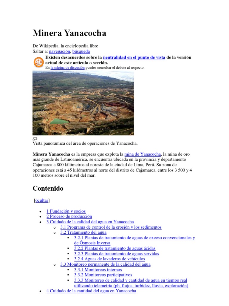 Minera Yanacocha | PDF | Agua | Química