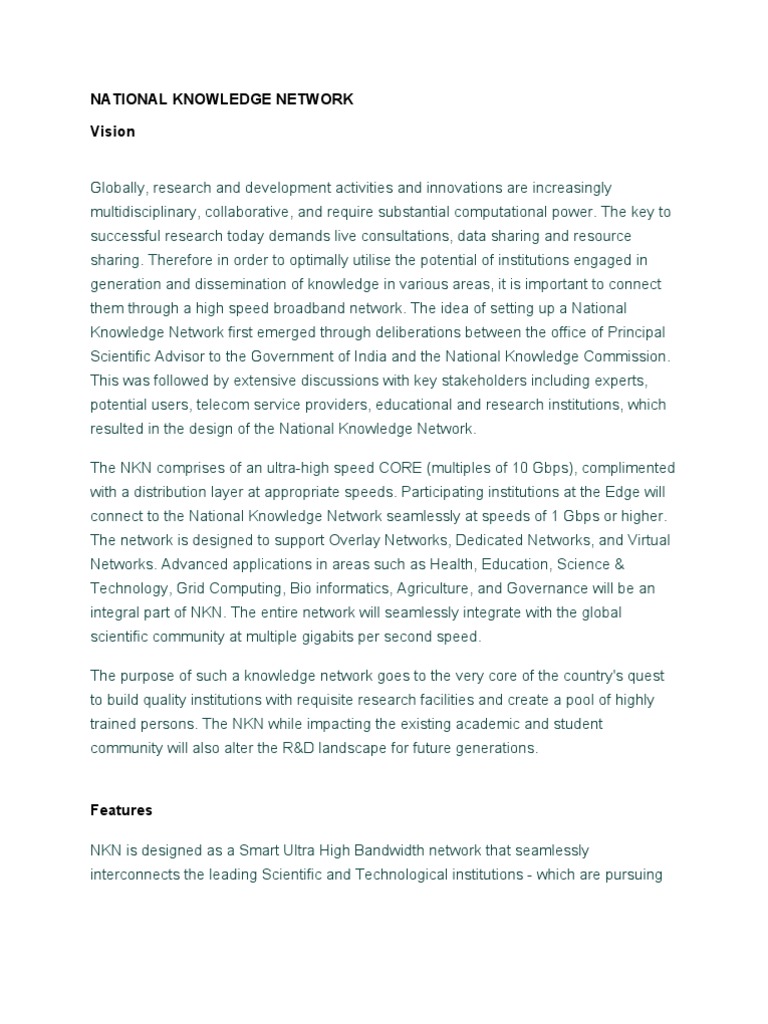 National Knowledge Network | PDF | I Pv6 | Grid Computing