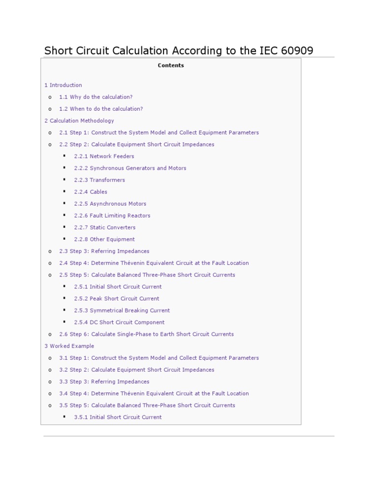 SC Calculation According To The IEC 60909 | PDF | Electrical Impedance ...