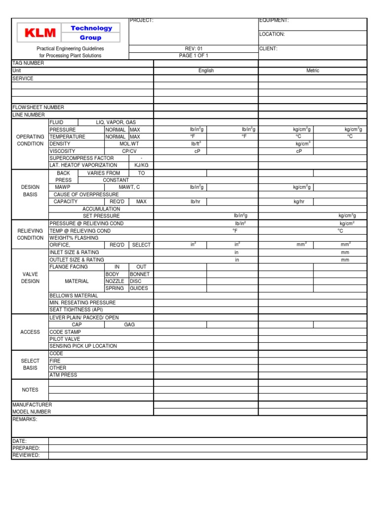 Pressure Relief Valve Data Sheet-Rev01 | PDF