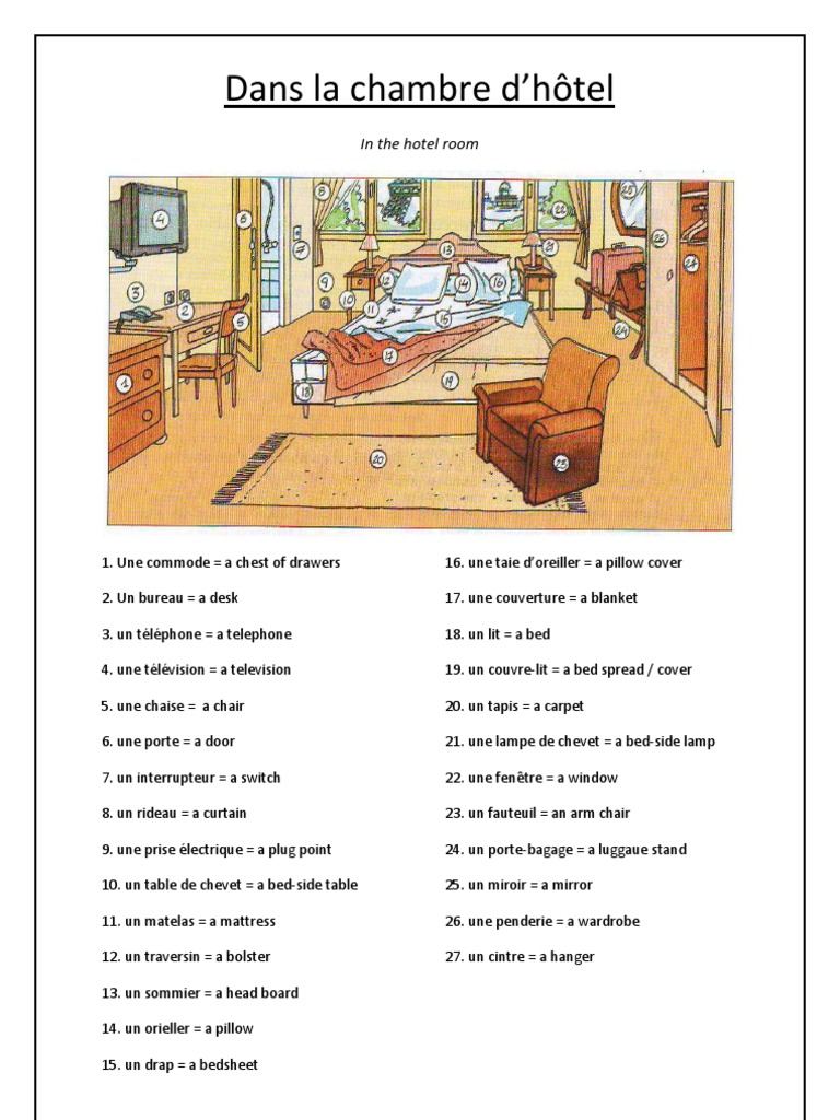 03 Vocabulaire de La Chambre | PDF