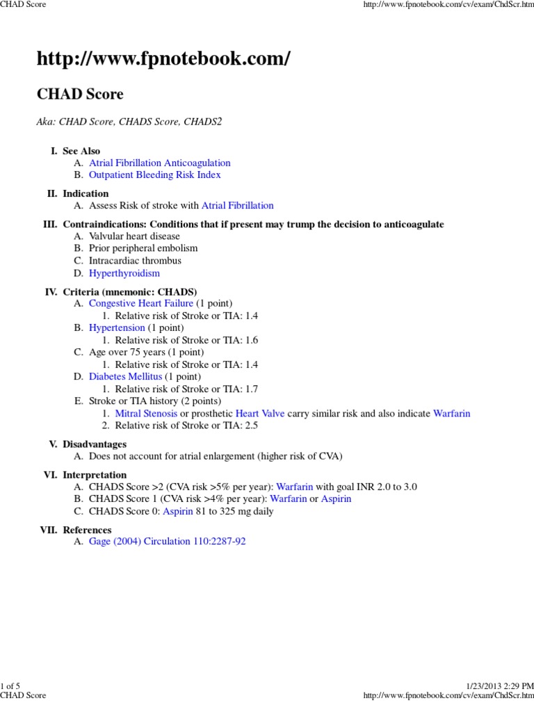 Chad Score | Download Free PDF | Cardiac Arrhythmia | Heart