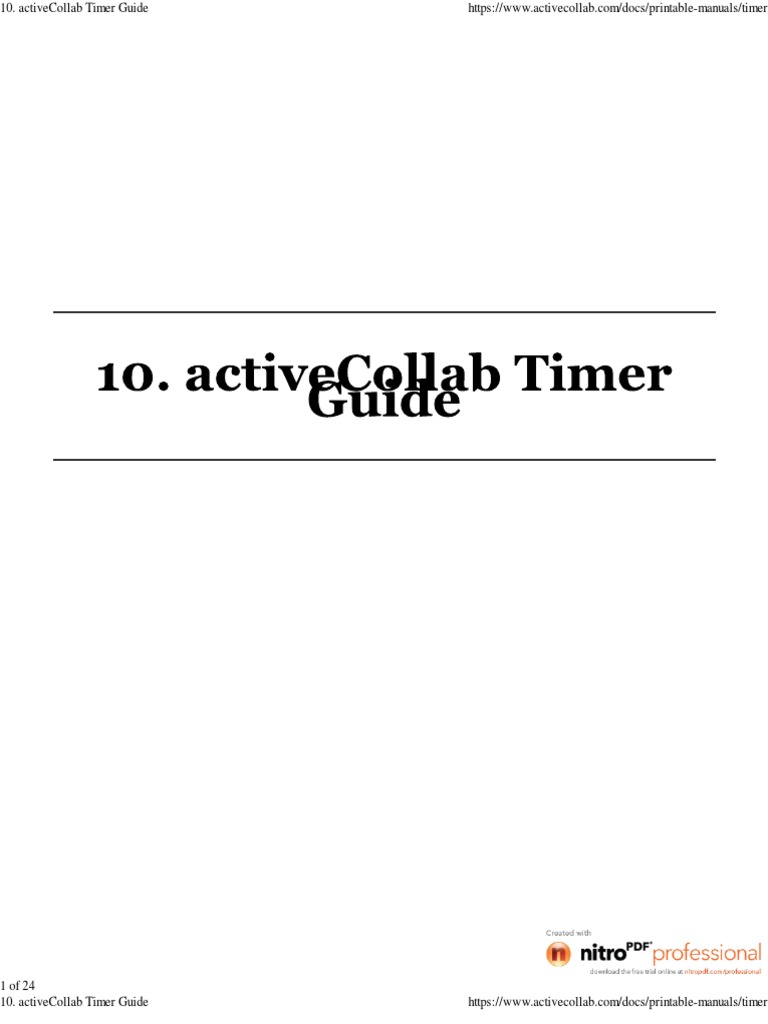 ActiveCollab Timer Guide | PDF | Microsoft Windows | Double Click