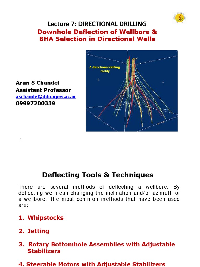Directional Drilling Techniques Controlling Wellbore Trajectory Through Deflection Tools And
