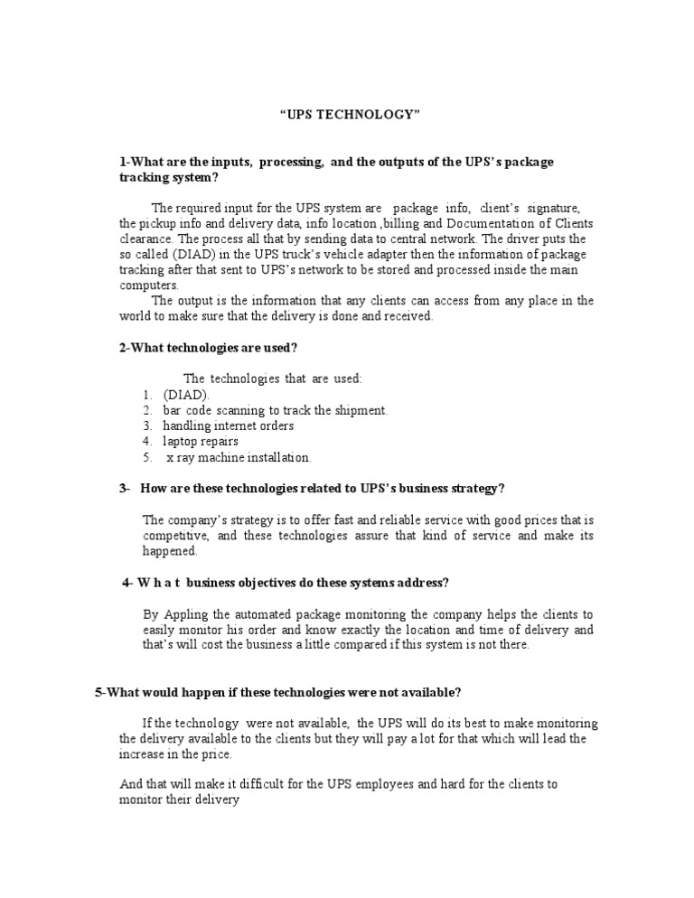 UPS Case Study | PDF | United Parcel Service | Barcode