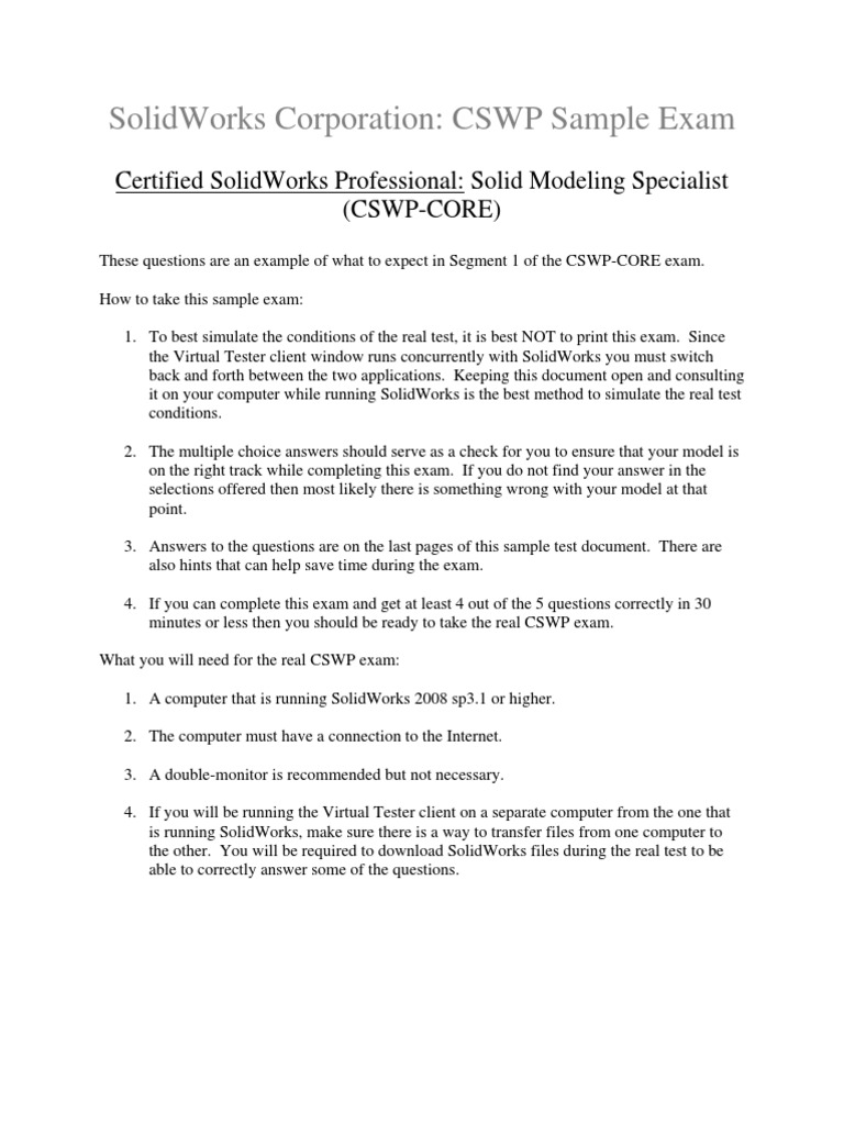 Segment 1 - CSWP-CORE Exam | PDF