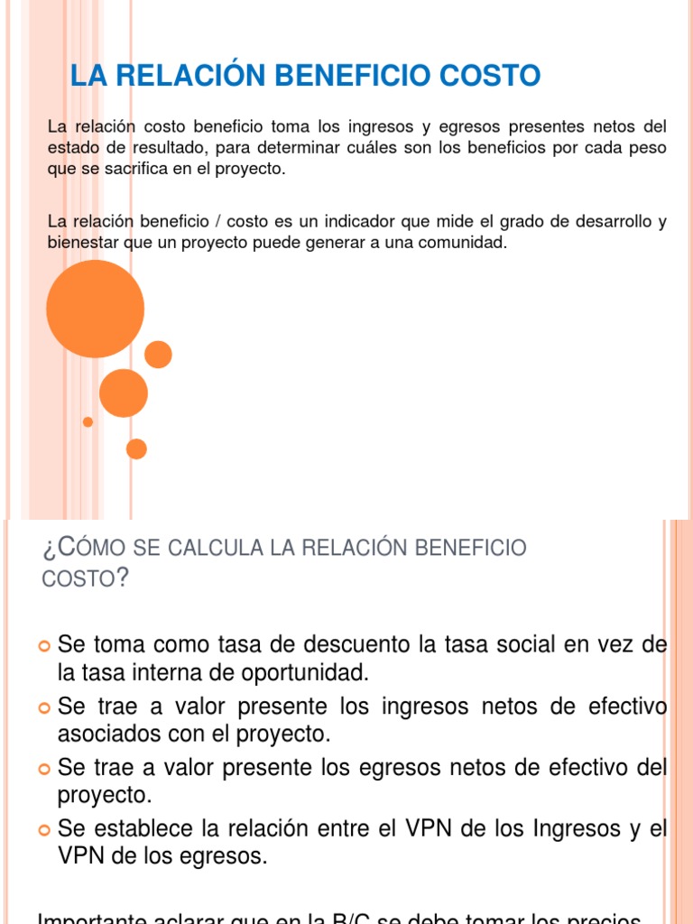 La Relación Beneficio Costo | PDF | Finanzas y dinero