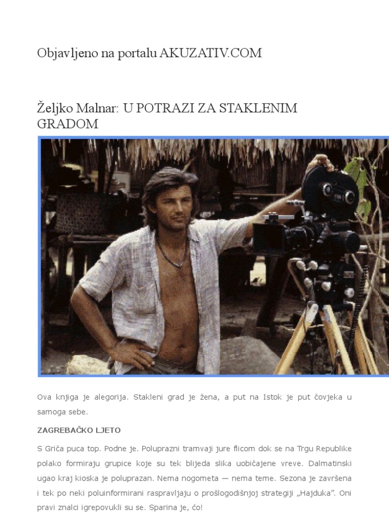 ŽELJKO MALNAR: U Potrazi Za Staklenim Gradom | PDF