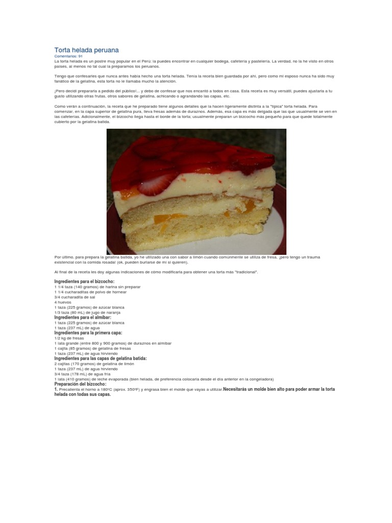 La deliciosa torta helada peruana: una receta versátil para disfrutar ...