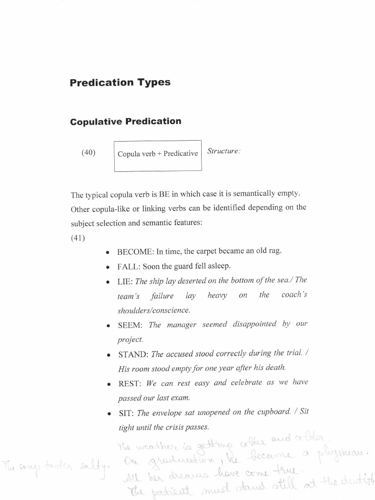 Predication Types | PDF | Predicate (Grammar) | Subject (Grammar)