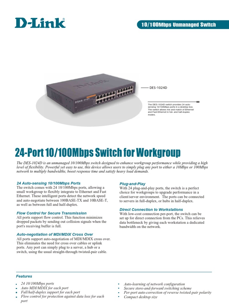 des-1024d | Network Switch | Ethernet