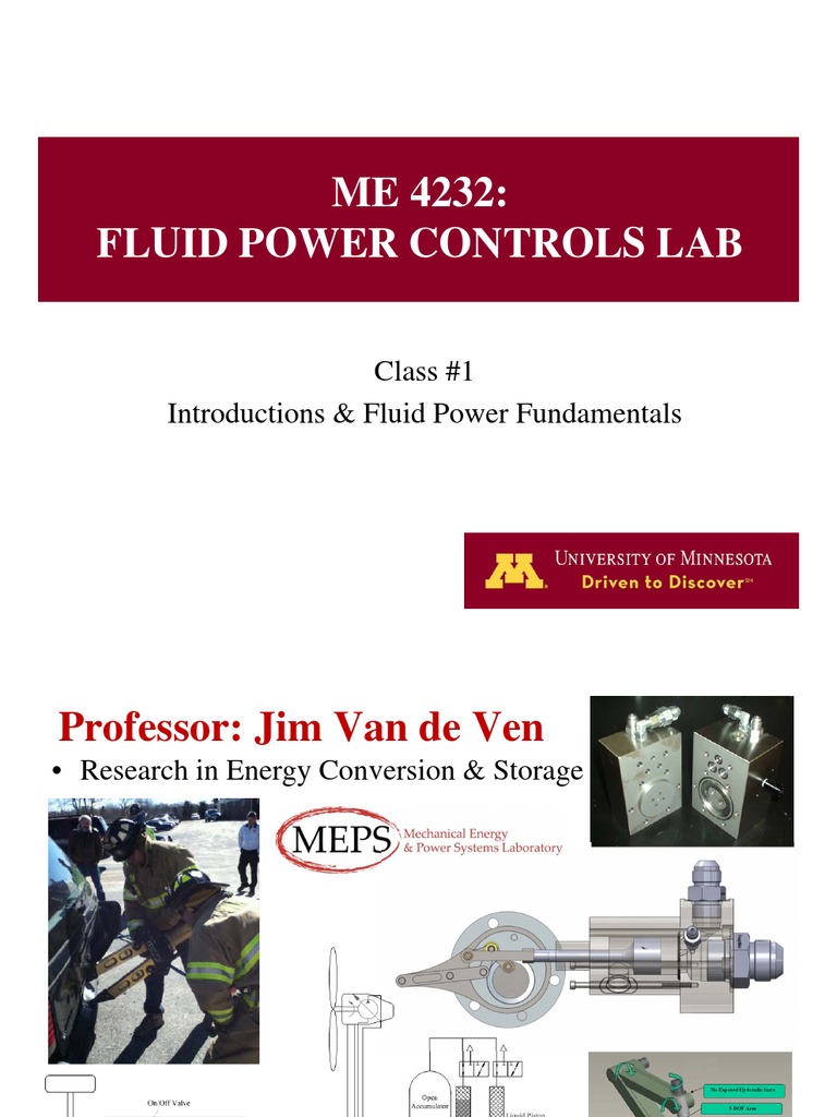 FLUID POWER CONTROLS LAB Class Intro & Fundamentals | PDF | Machines ...
