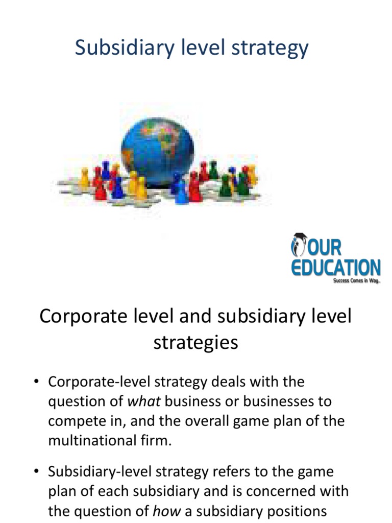 Subsidiary Strategy Insights | PDF | Subsidiary | Strategic Management