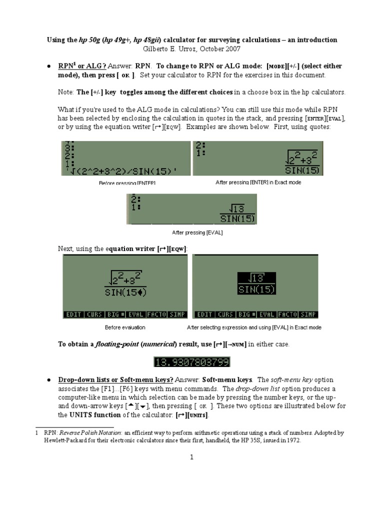 Surveying Calculations Examples HP | PDF | Trigonometric Functions ...