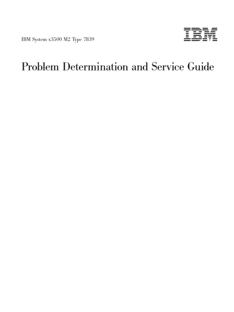 System x3500 M2 Problem Determination & Service Guide | PDF | Operating ...