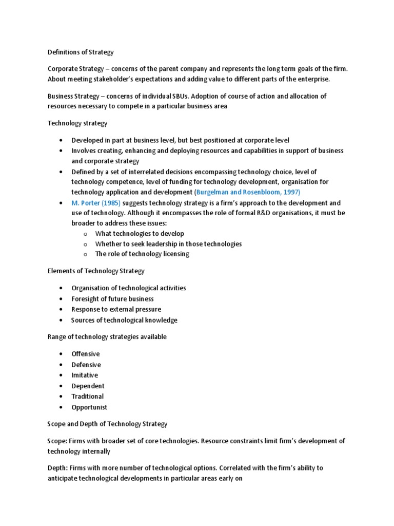 Introducing Tech & Innovation Strategy | PDF | Strategic Management ...