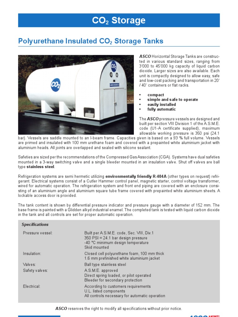 Polyurethane Insulated CO2 Storage Tanks | PDF | Polyurethane | Carbon ...