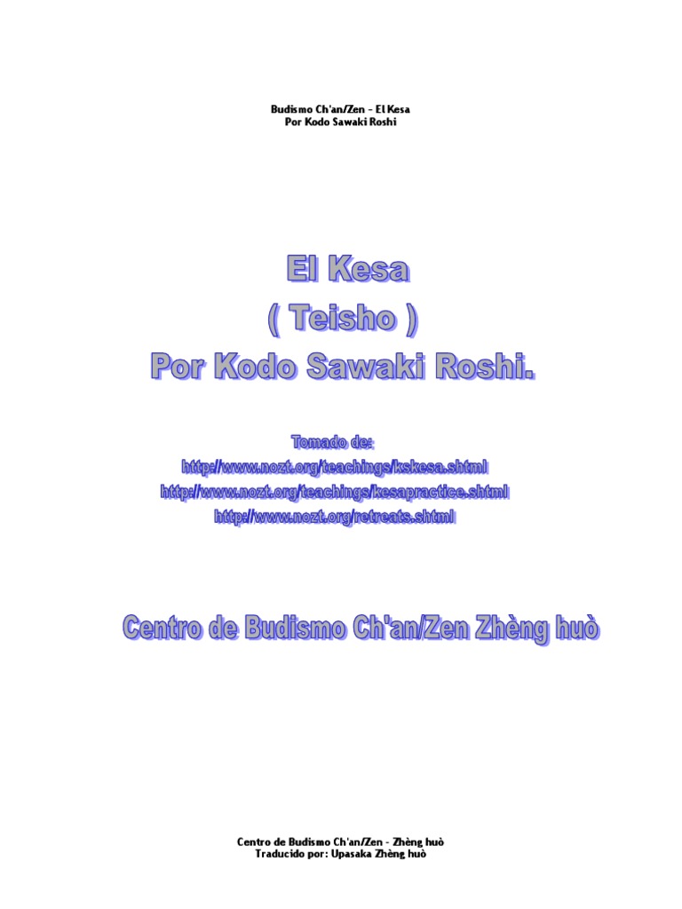 Significado y Práctica del Kesa Zen | PDF | zen | Escuelas de budismo