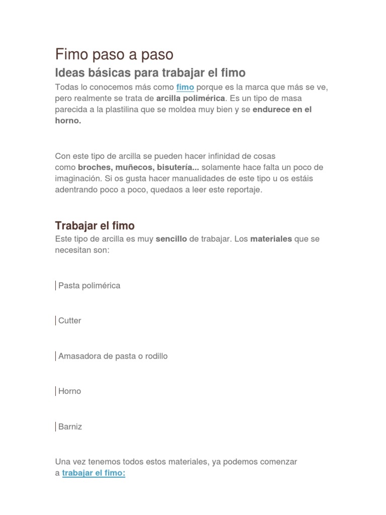 Guía Completa para Trabajar Fimo | PDF | Aluminio | Artes (general)