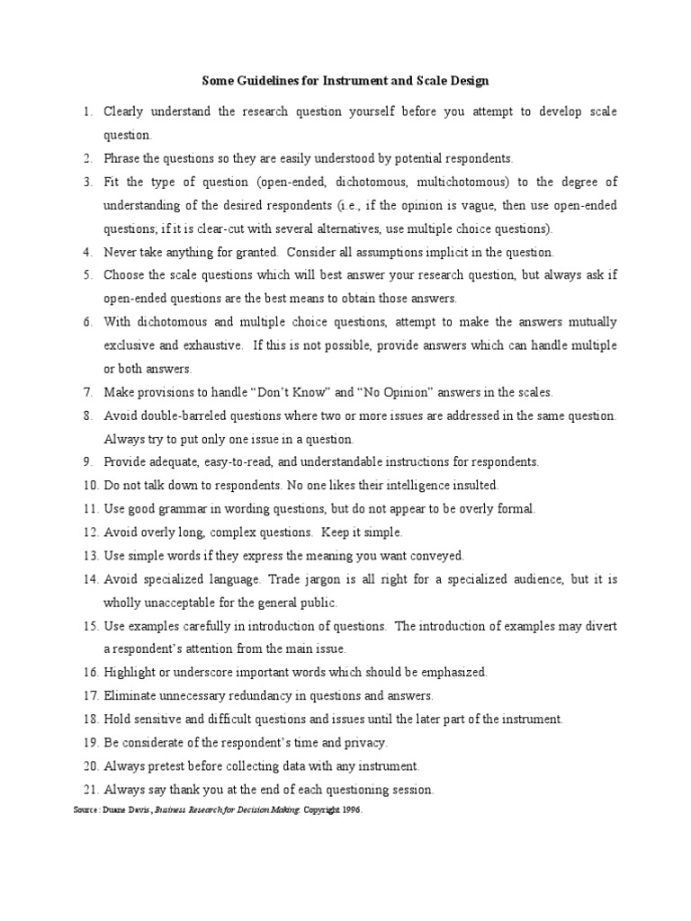 Guidelines Instrument Andsdd Scale Design | PDF | Sampling (Statistics ...