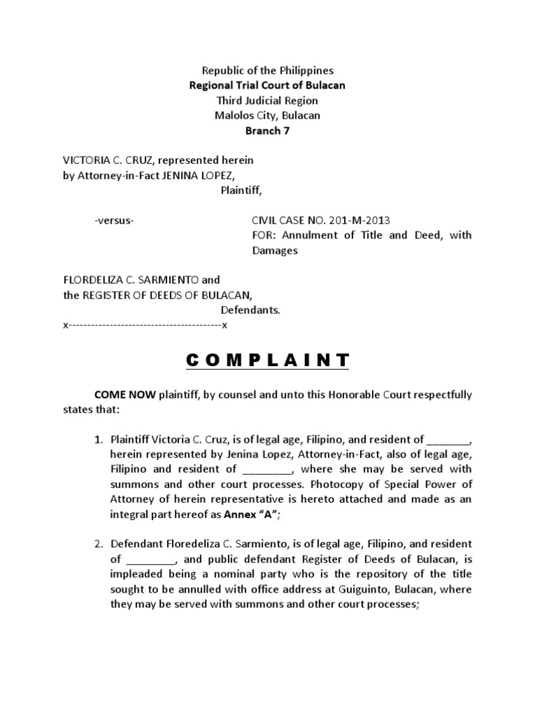 Complaint Legal Forms | PDF | Complaint | Damages