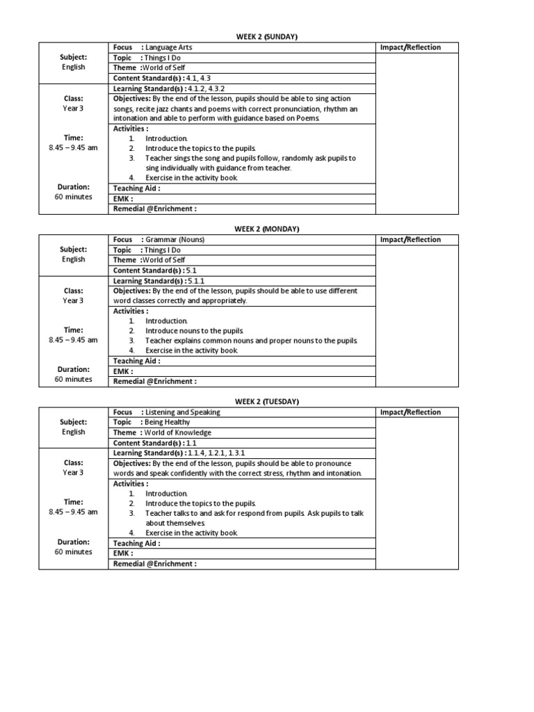 Year 3 English | PDF | English Language | Teachers