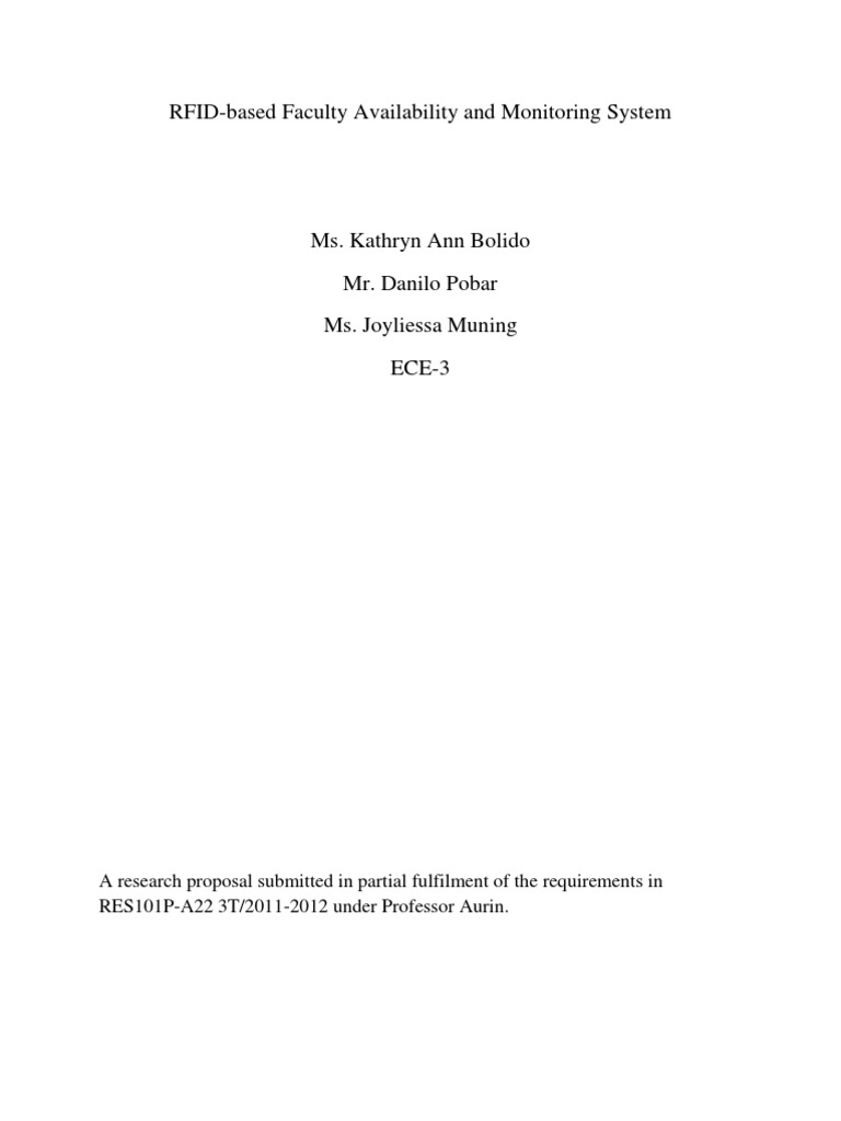 RFID Based Faculty Availability Monitoring System | PDF | Radio ...