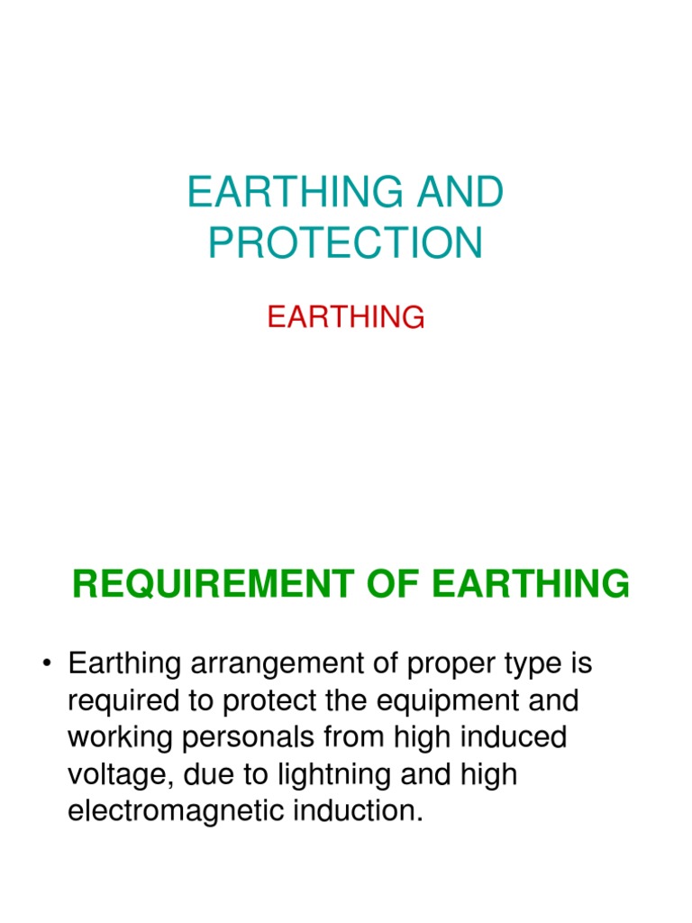 Earthing and Protection | PDF | Manufactured Goods | Electricity