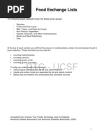 Food Exchange Lists For Meal Planning | PDF | Vegetables | Sausage