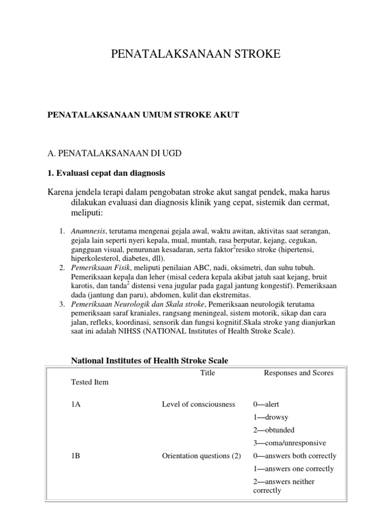 Penatalaksanaan Stroke Perdossi 2007 | PDF | Kesehatan Holistik | Sains ...
